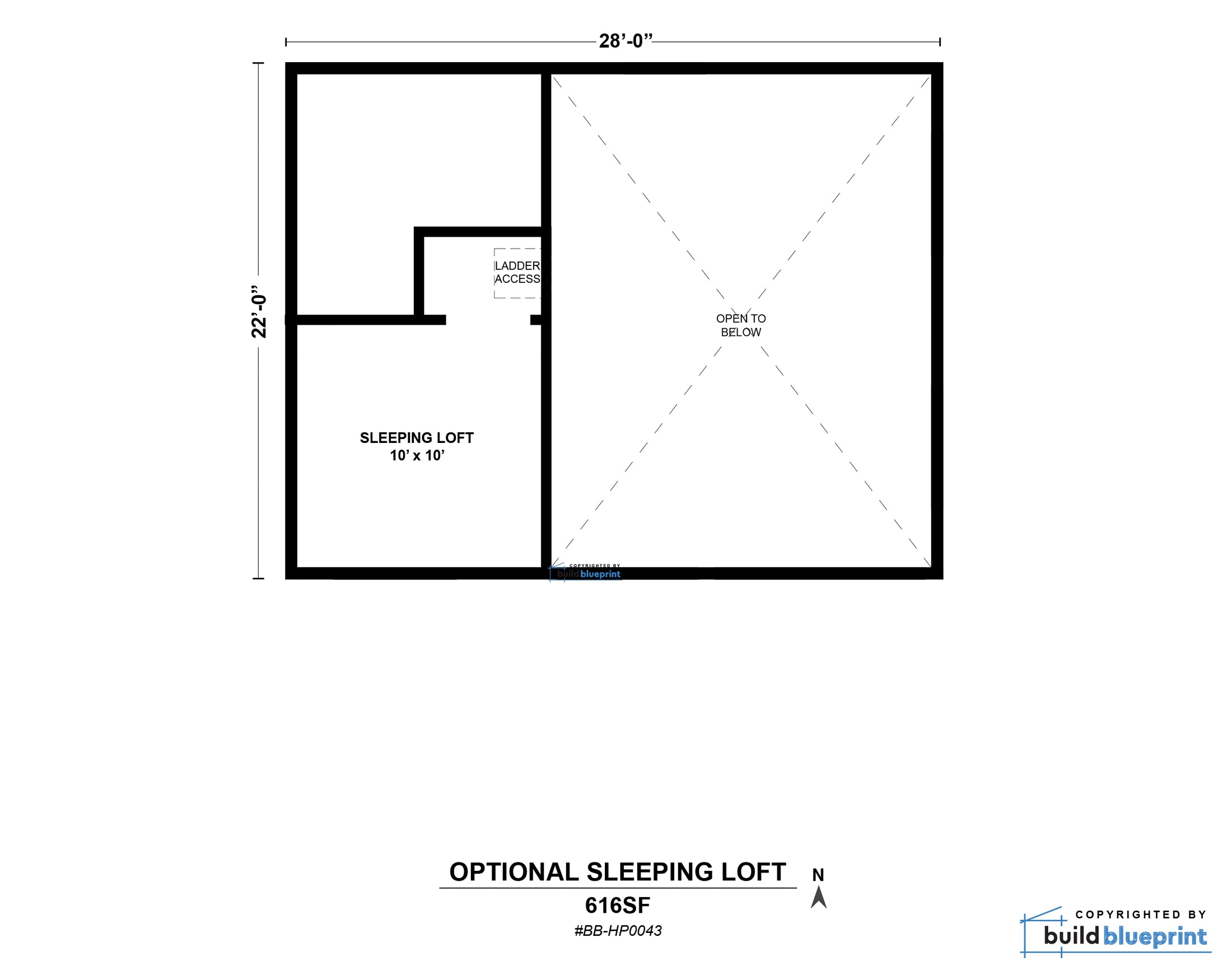 22' x 28' Lean Cottage Architectural Plans – Build Blueprint