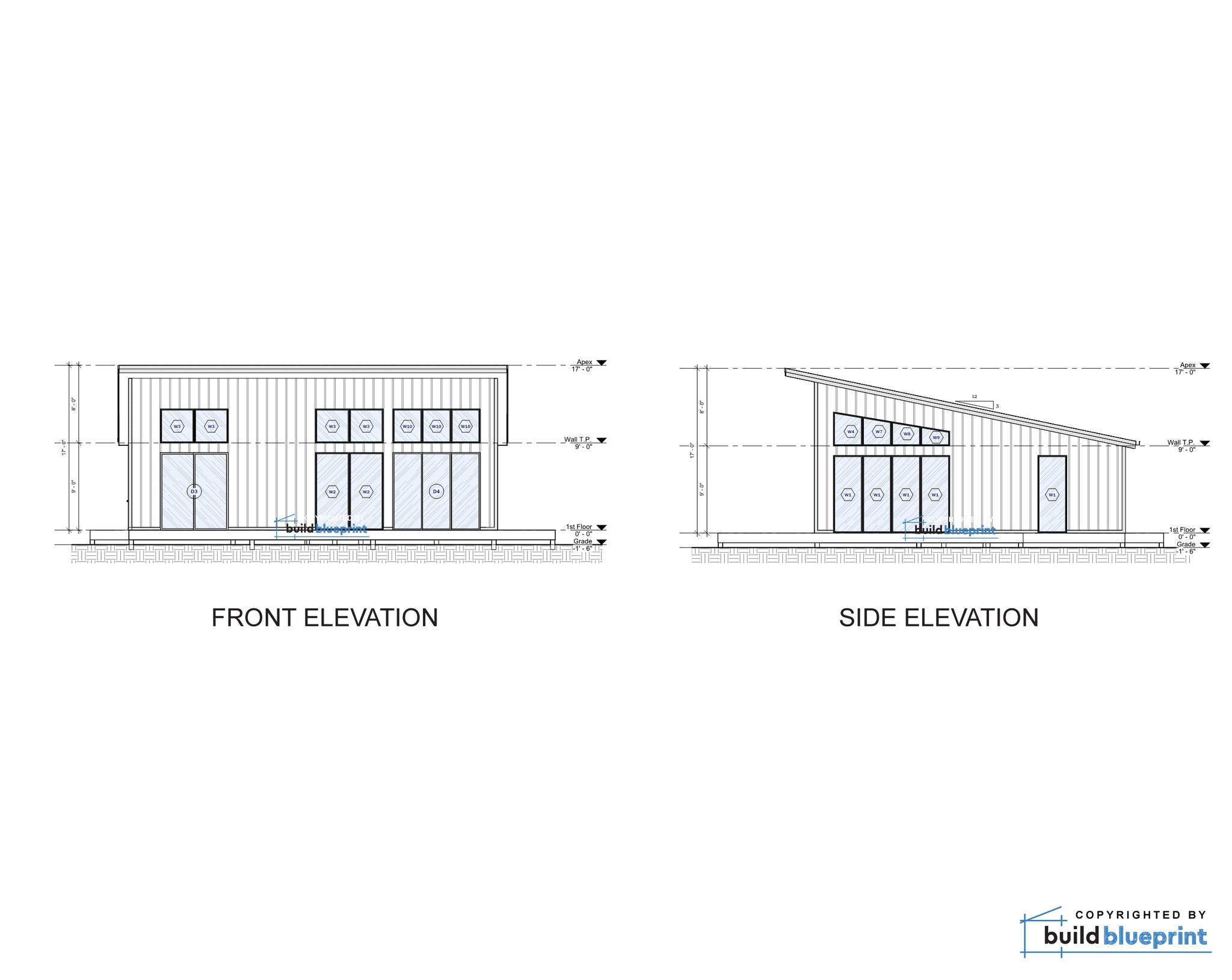 32' x 38' Lean Cabin Architectural Plans – Build Blueprint