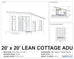 20' x 20' Lean Cottage Architectural Plans – Build Blueprint